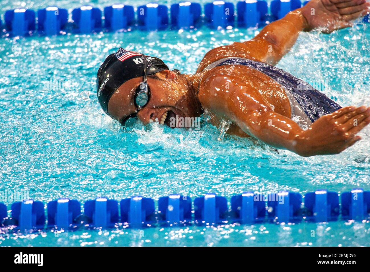 Dana Kirk (USA) competing in the Women's 200 metre butterfly at the ...