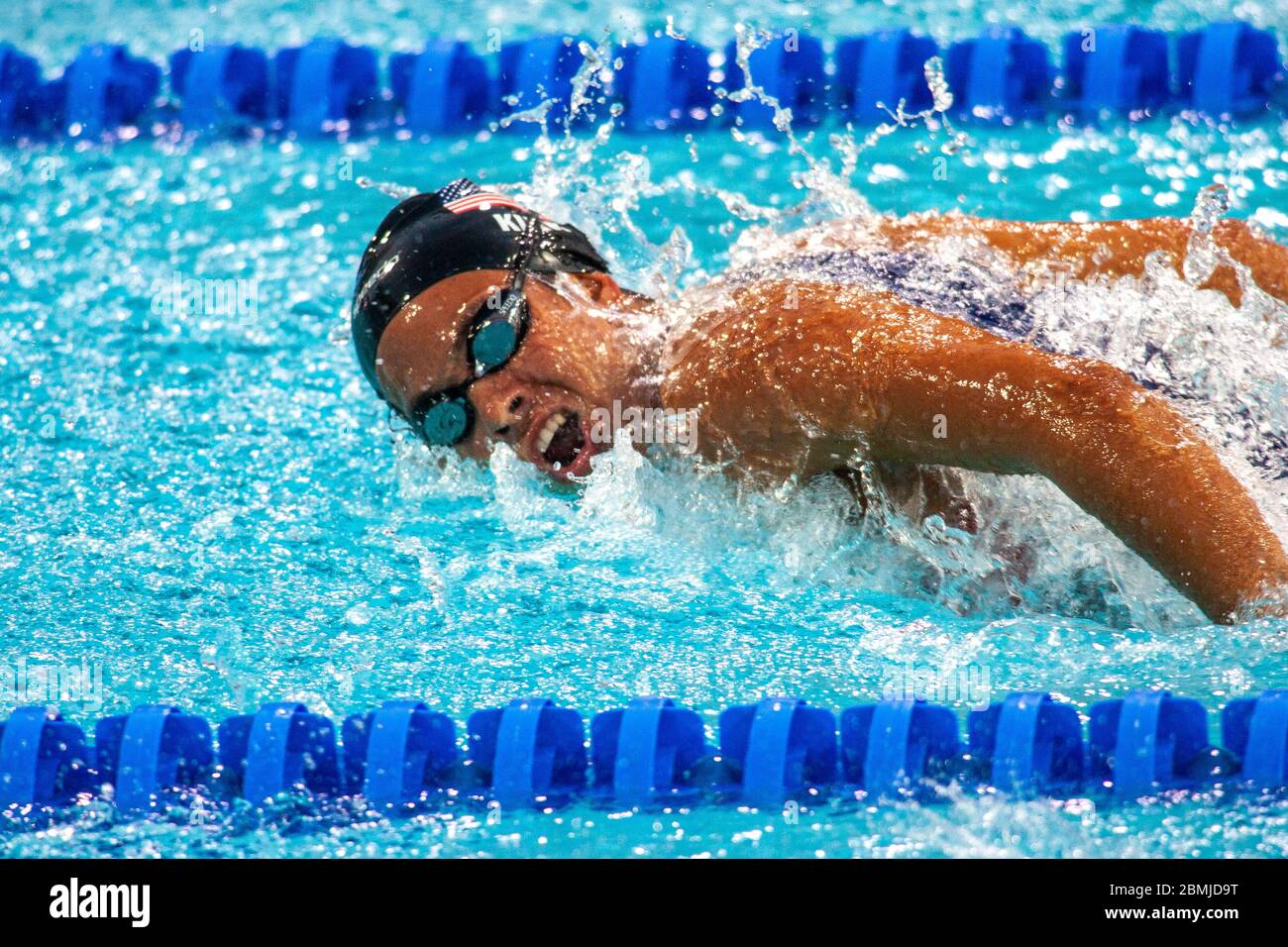 Dana Kirk (USA) competing in the Women's 200 metre butterfly at the ...