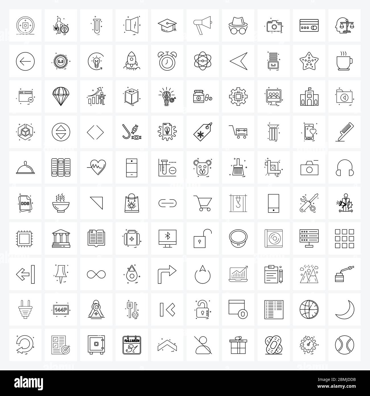 Set of 100 Simple Line Icons of cap, ui, beaker, sound, volume Vector ...