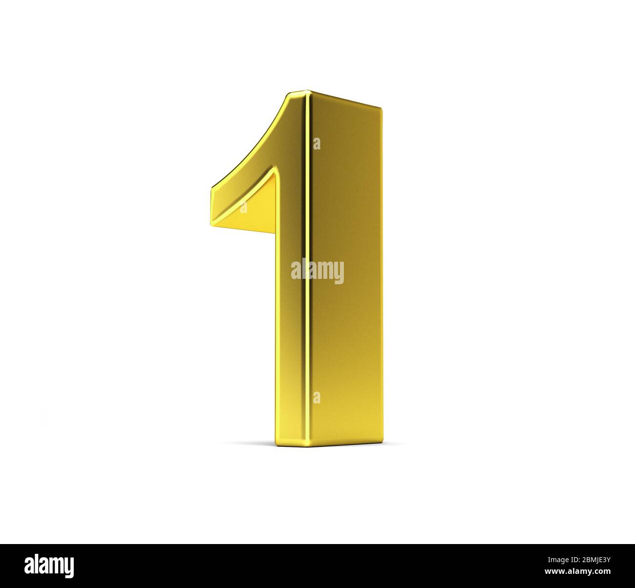 Numer One 1 golden color. 3D Rendering illustration Stock Photo - Alamy