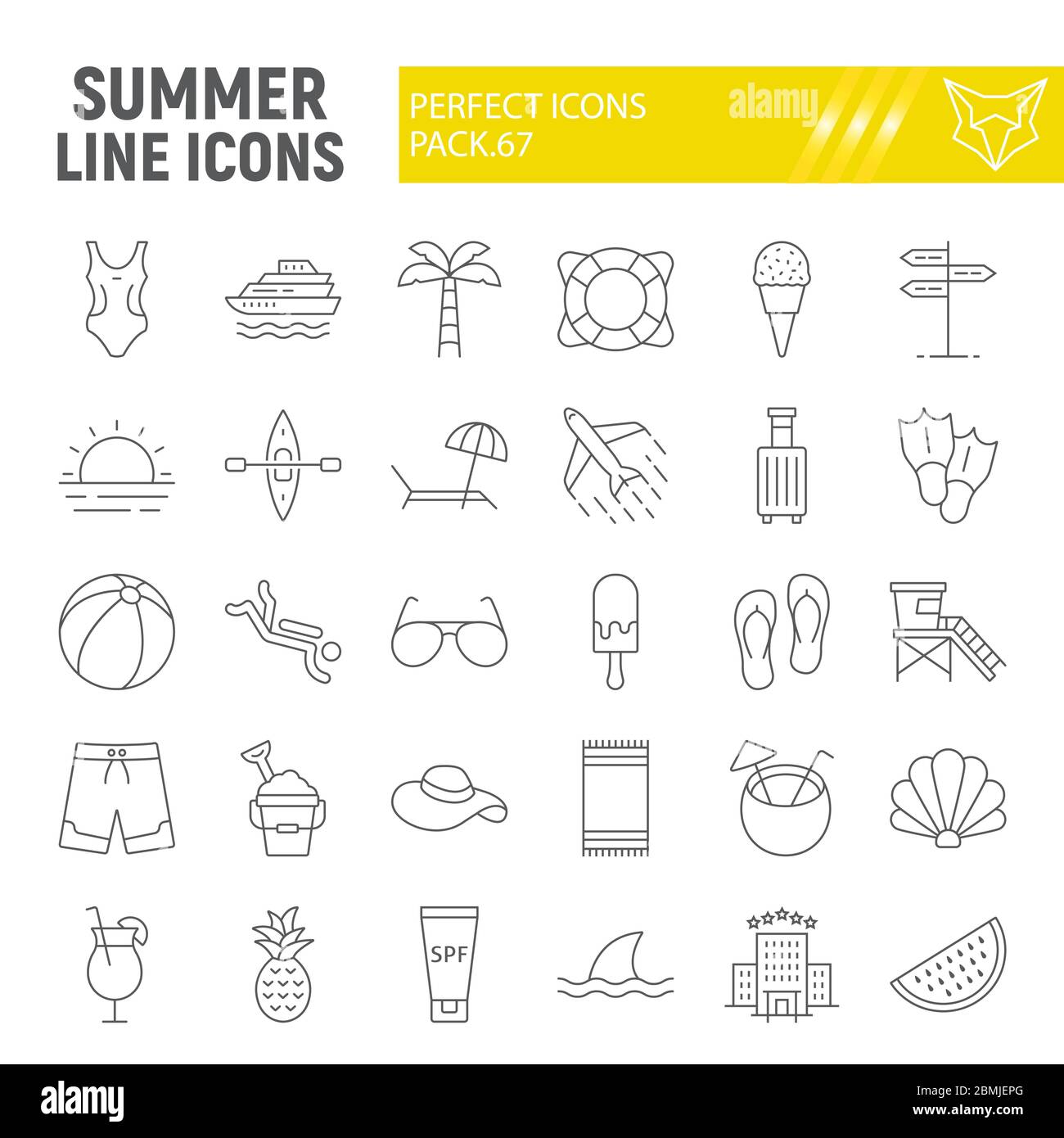 Recreation icons line symbols Cut Out Stock Images & Pictures - Alamy