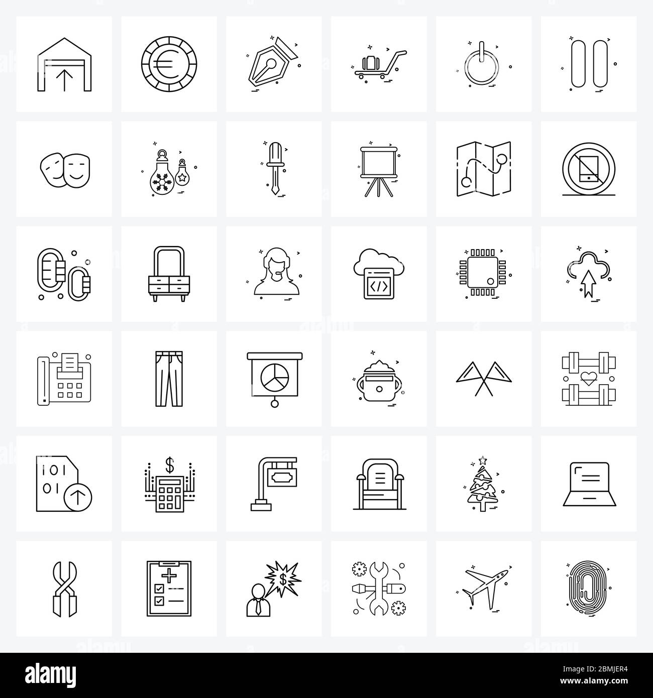36 Universal Line Icon Pixel Perfect Symbols of on, ui, pencil, trolley ...
