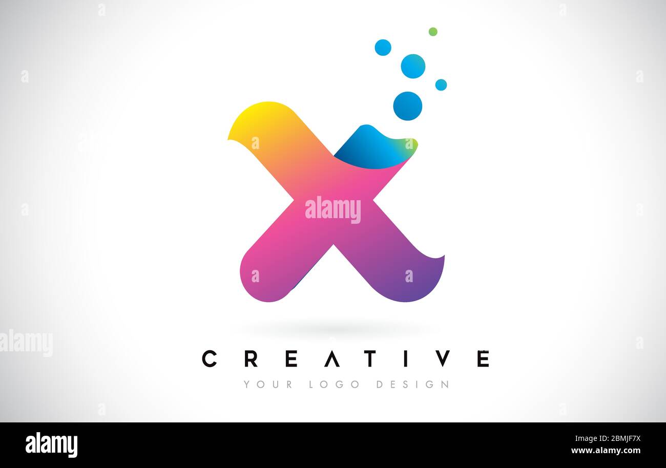 Dots Letter X Logo. X Letter Icon Design Vector with Dots. Vector ...