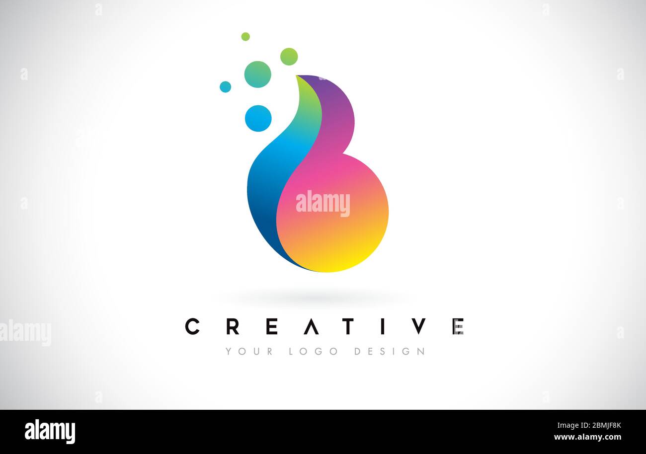 Dots Letter B Logo. B Letter Icon Design Vector with Dots. Vector ...