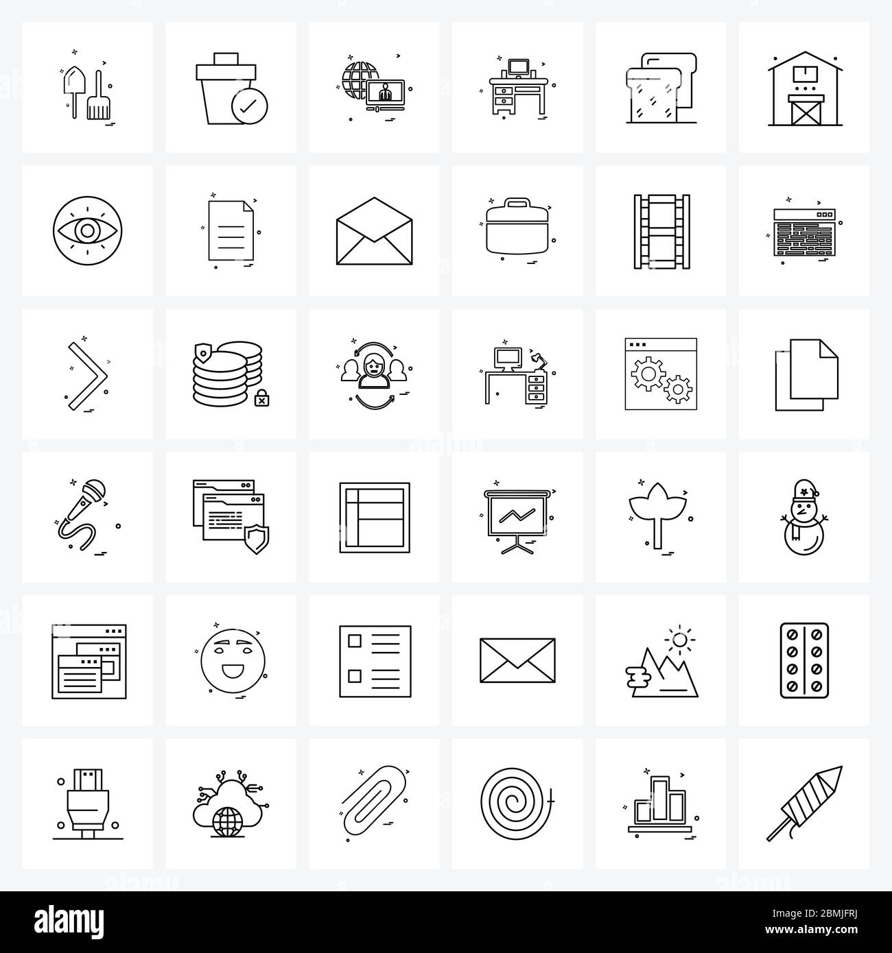 36 Universal Line Icon Pixel Perfect Symbols of food, computer, world ...