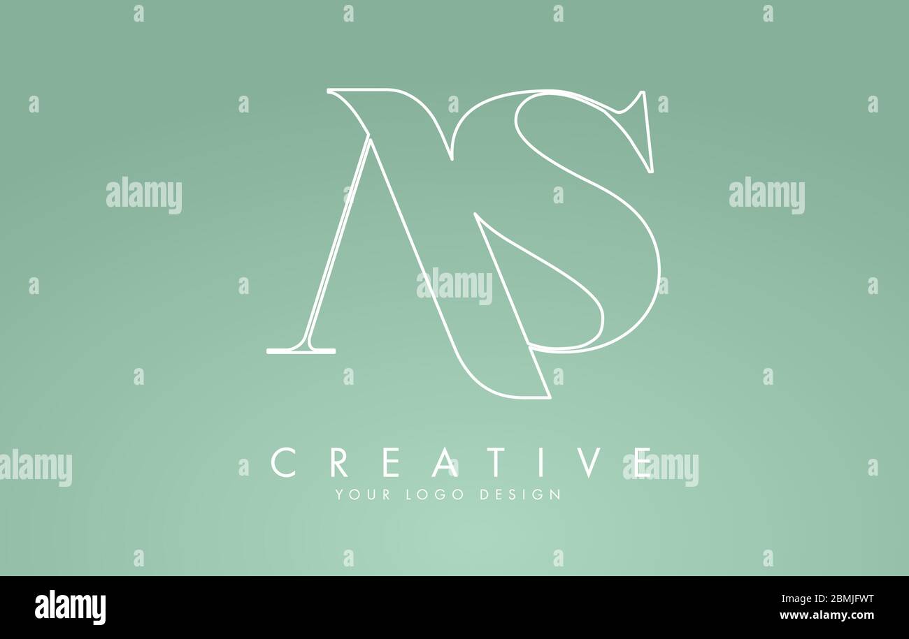 Outline AS A S letters logo design. Long Tail effect vector ...