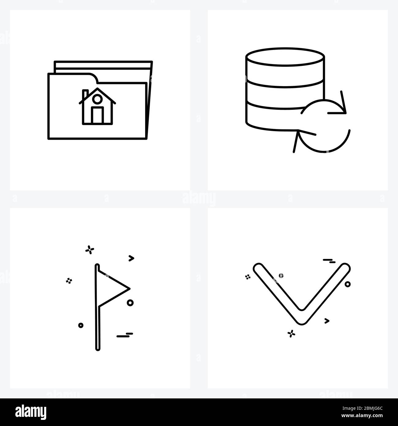 UI Set of 4 Basic Line Icons of file, flags, home, coins, sports Vector ...