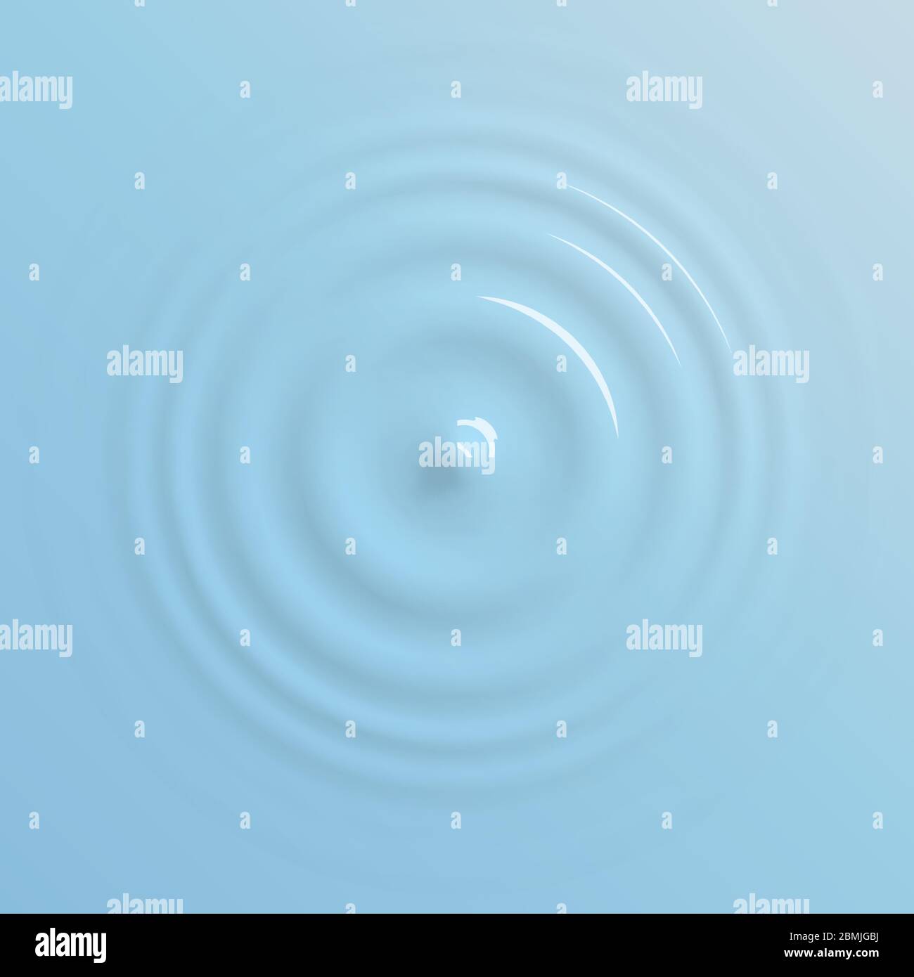 Water drop falling on water surface, top view background Stock Vector ...