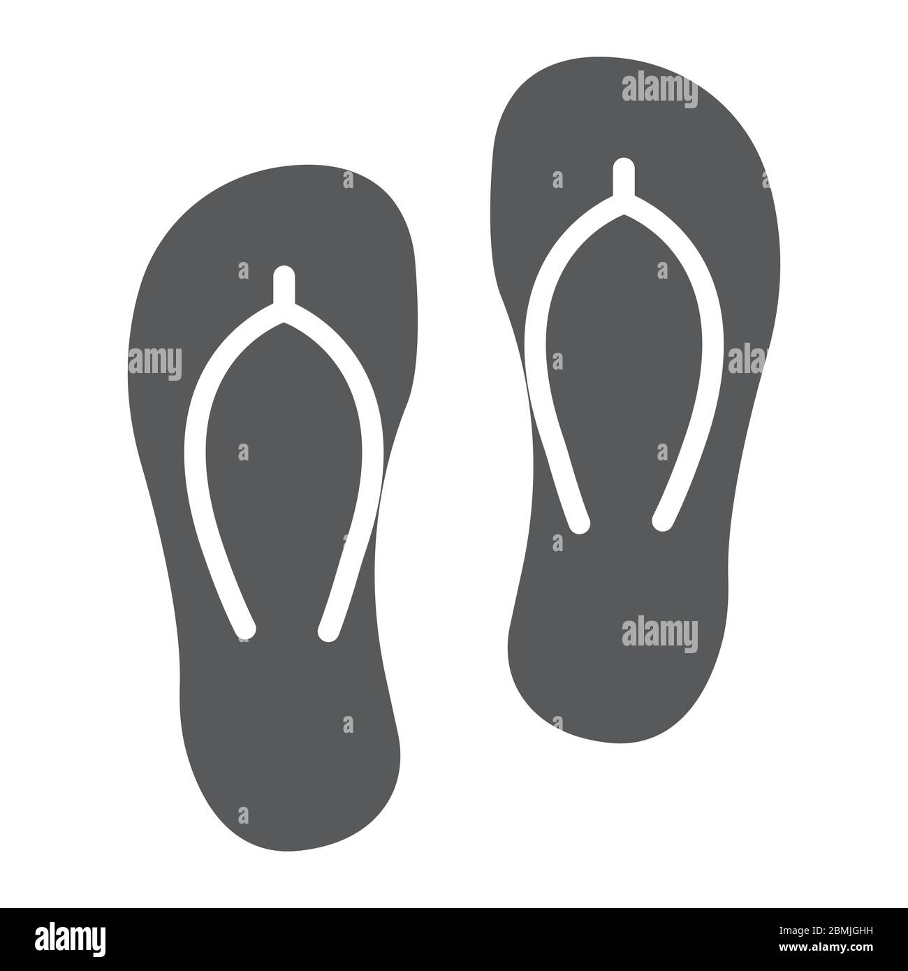 Flip flops glyph icon, summer and beach, footwear sign vector graphics ...