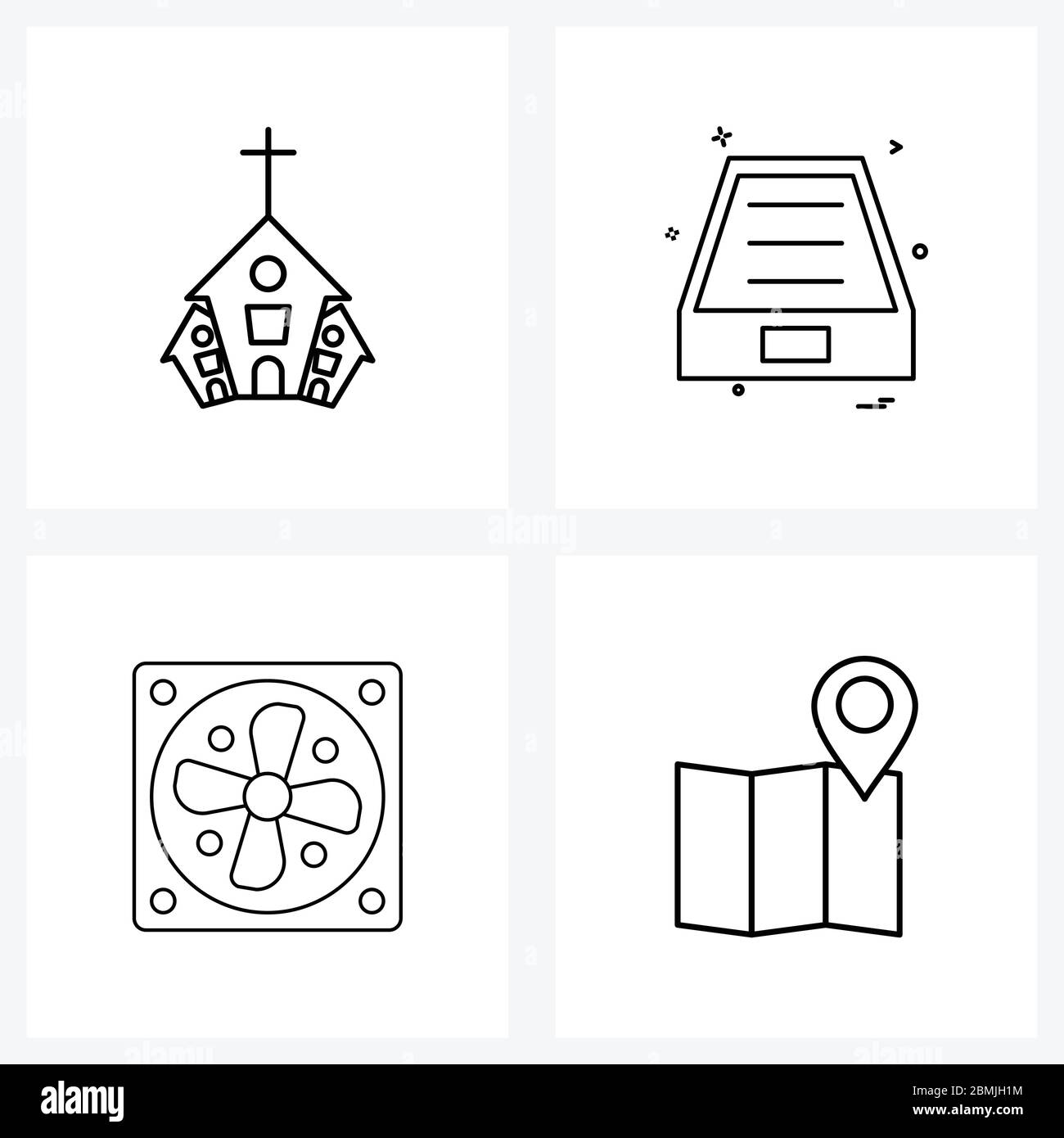 Map symbols church Black and White Stock Photos & Images - Alamy
