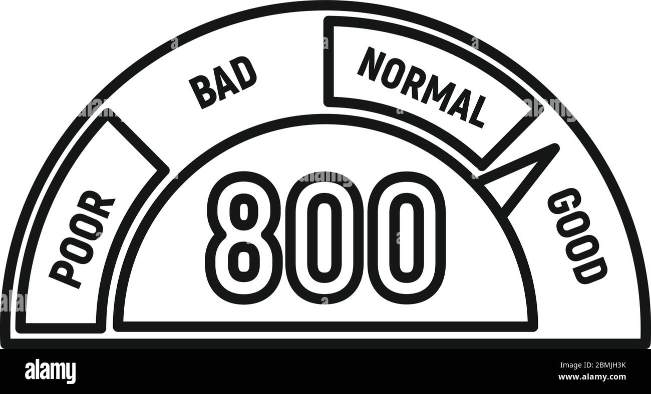 Good credit score display icon. Outline good credit score display ...