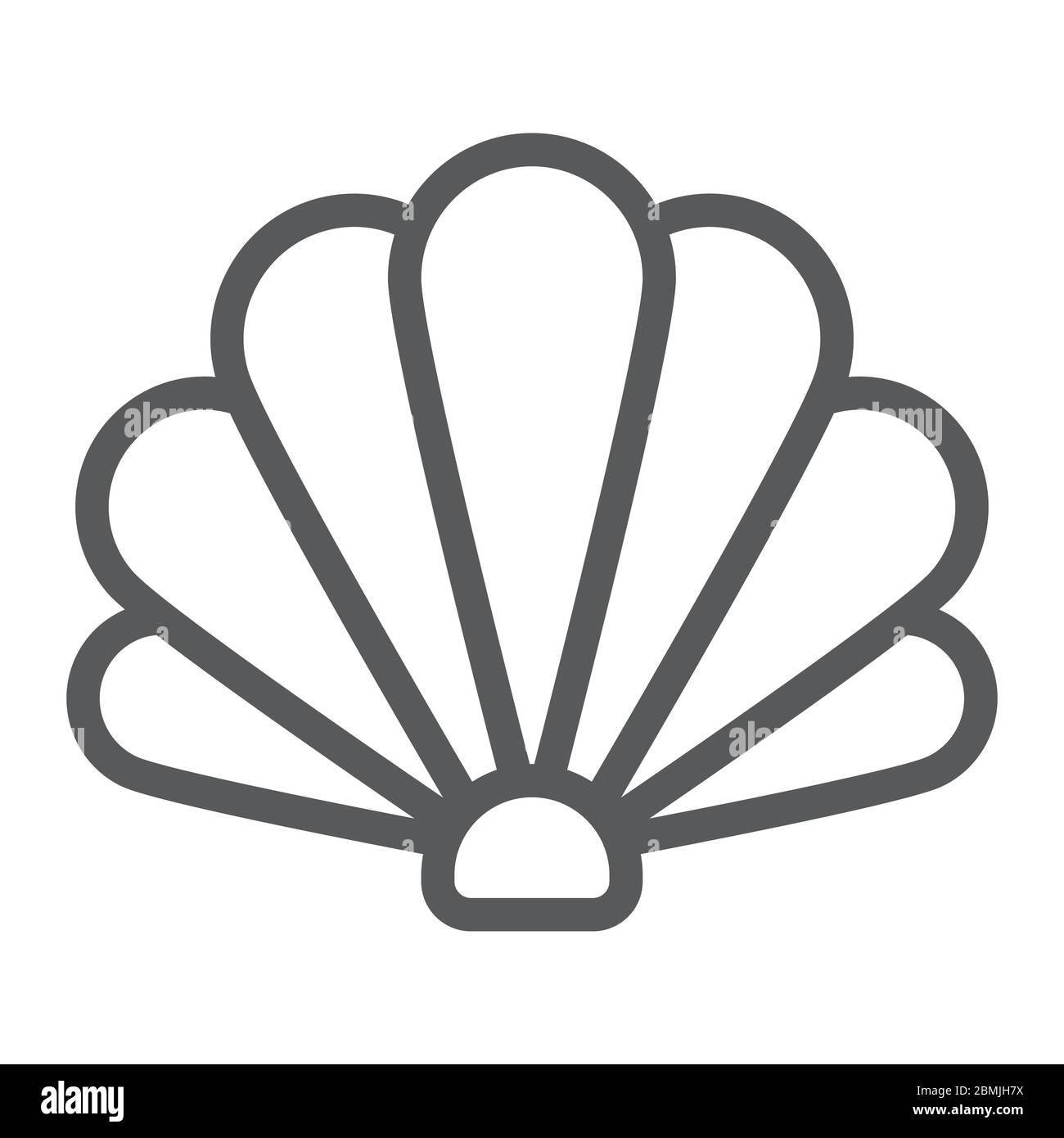 Shell line icon, ocean and beach, seashell sign vector graphics, a ...