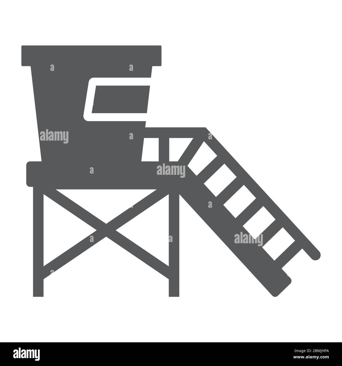 Lifeguard tower glyph icon, tourism and beach, beach lifeguard sign ...