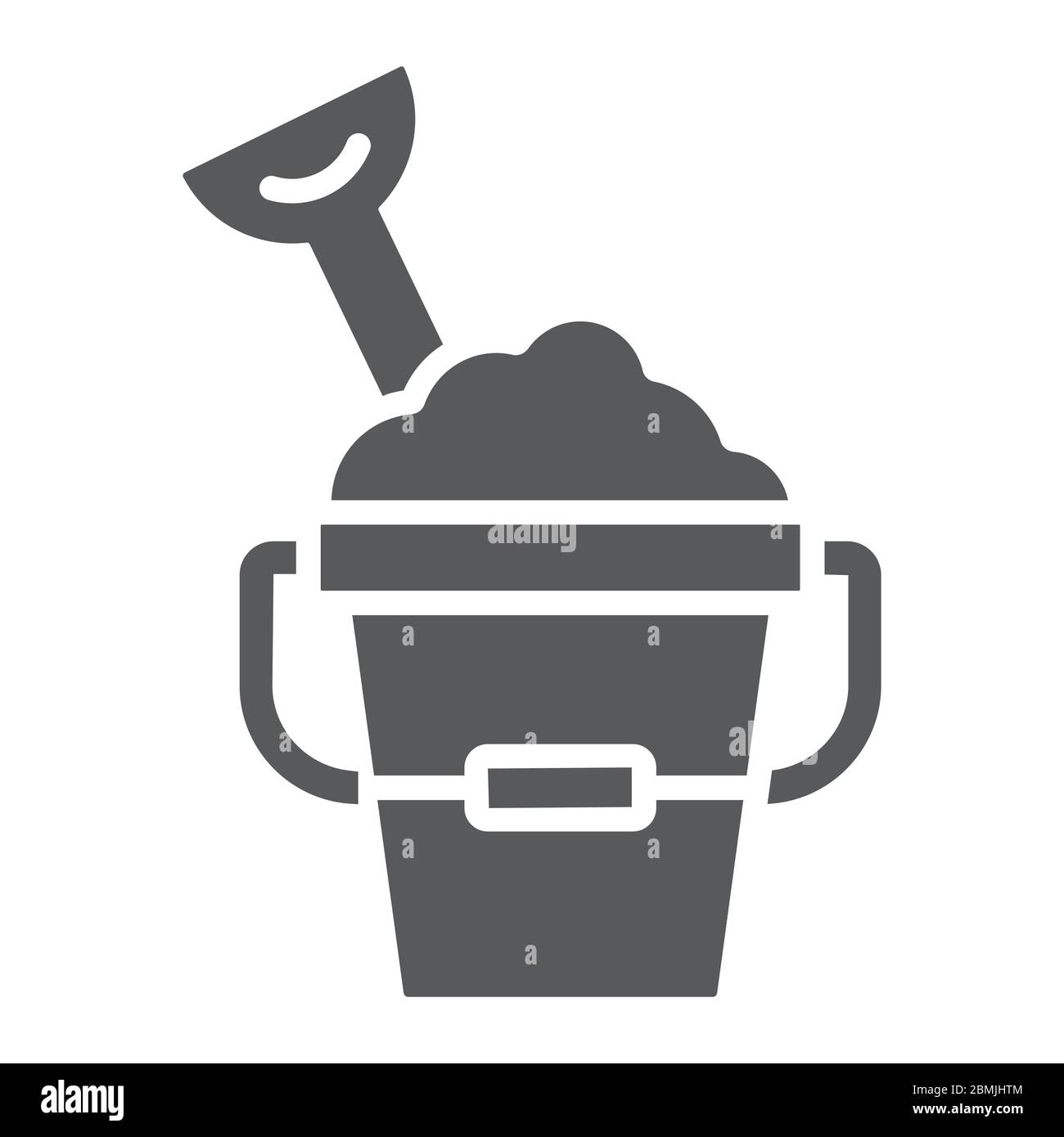 Sand Bucket glyph icon, play and beach, toy bucket with shovel sign ...