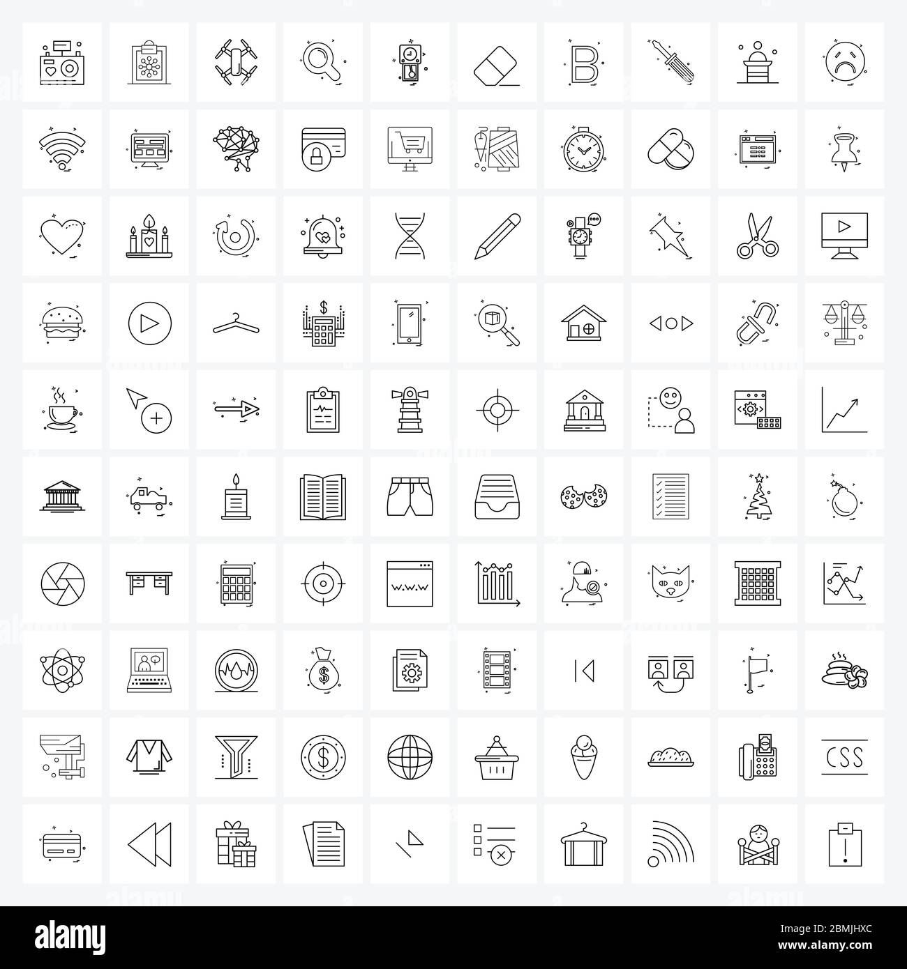 100 Universal Icons Pixel Perfect Symbols of hours, time, drone ...