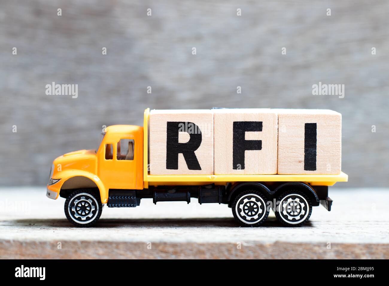 Truck hold letter block in word RFI (Abbreviation of request for ...
