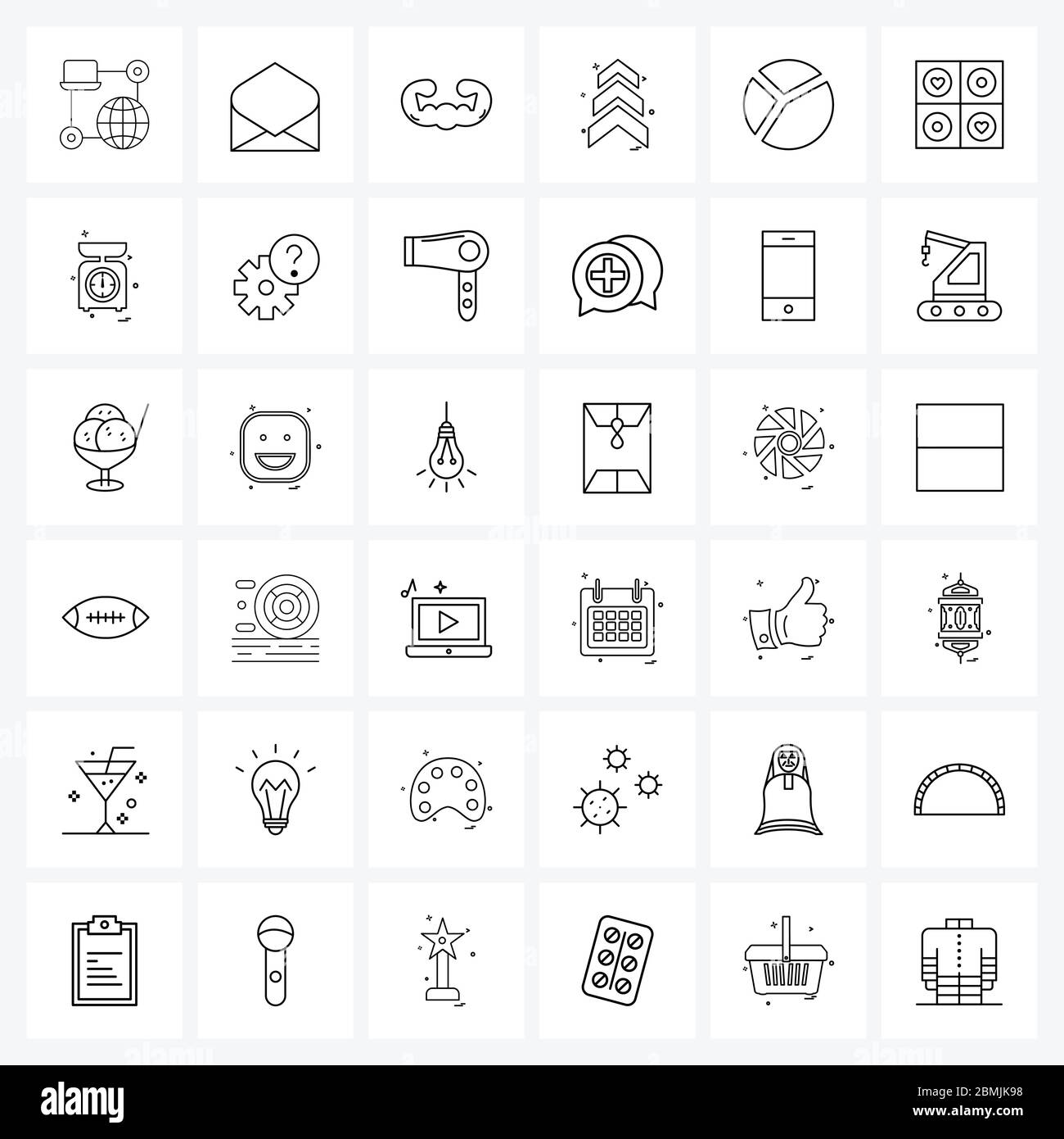 36 Universal Line Icon Pixel Perfect Symbols of graph, pie chart ...