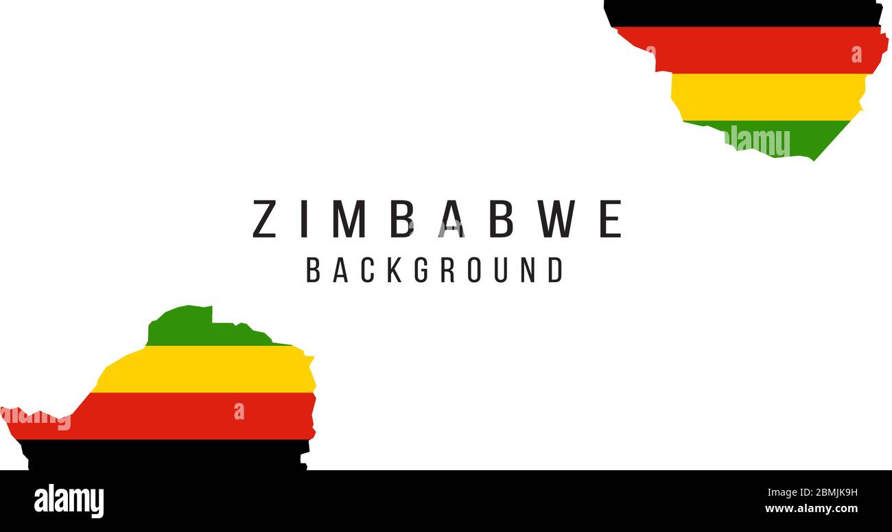 Zimbabwe flag map background. The flag of the country in the form of ...