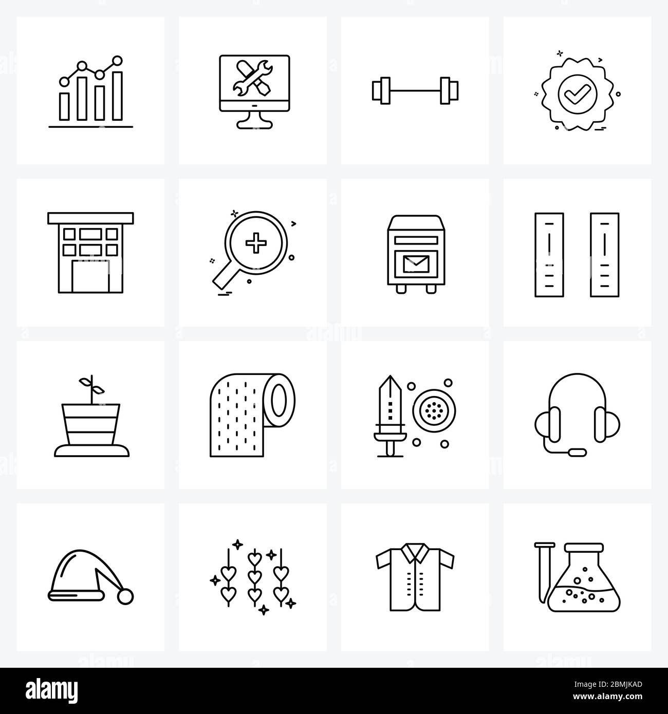 16 Universal Icons Pixel Perfect Symbols of town, building, dumbbell ...
