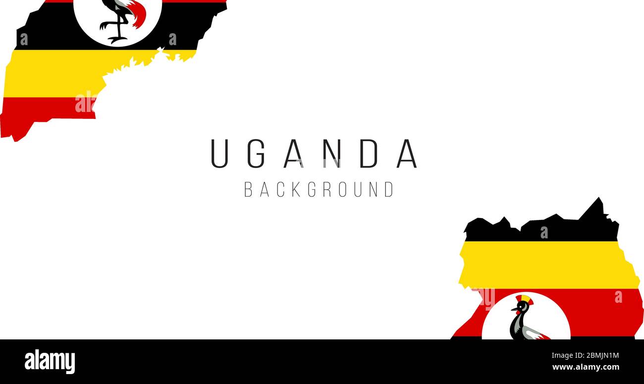 Uganda flag map background. The flag of the country in the form of ...