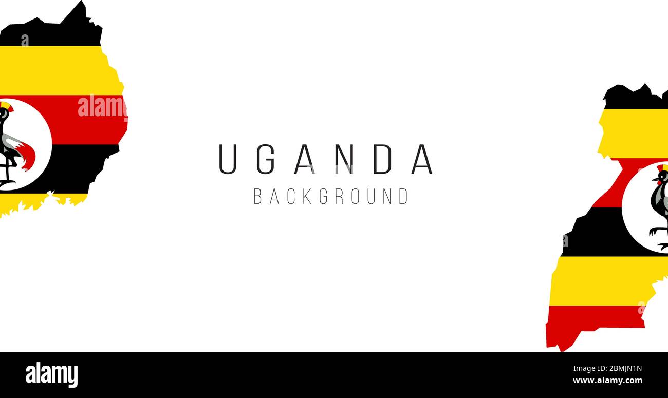 Uganda flag map background. The flag of the country in the form of ...