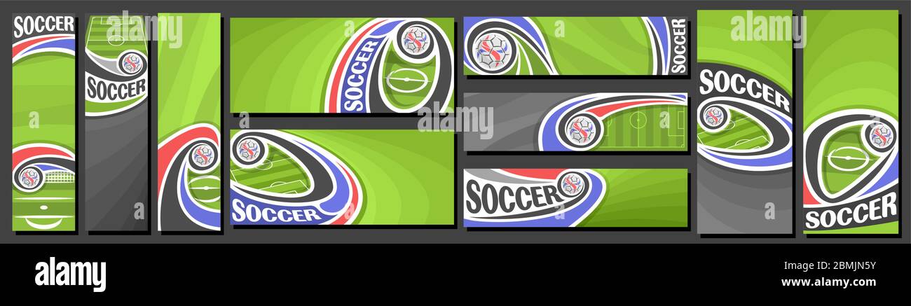 Vector set of Soccer Banners, vertical and horizontal decorative ...