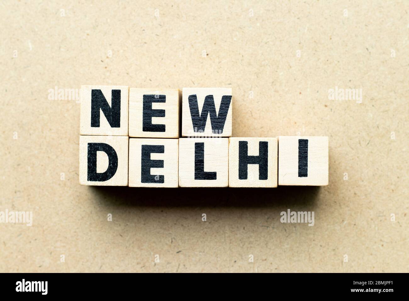 Letter block in word New Delhi on wood background Stock Photo - Alamy