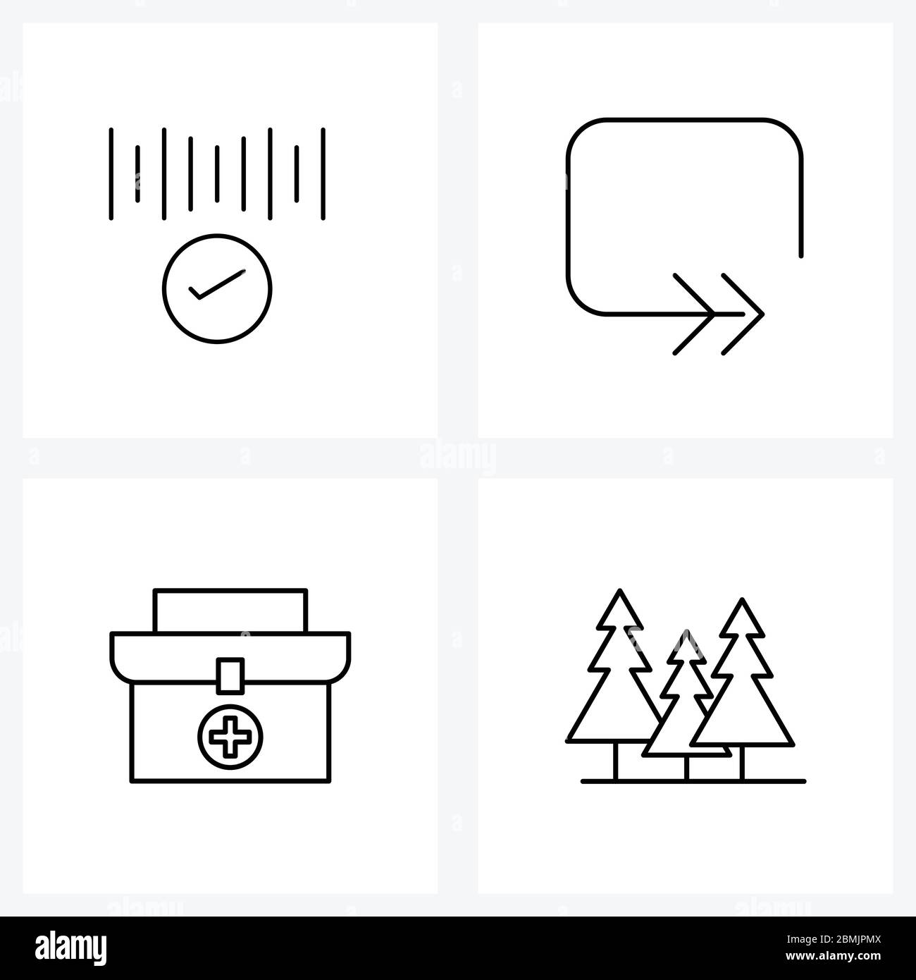 4 Universal Icons Pixel Perfect Symbols of approved, first aid box ...