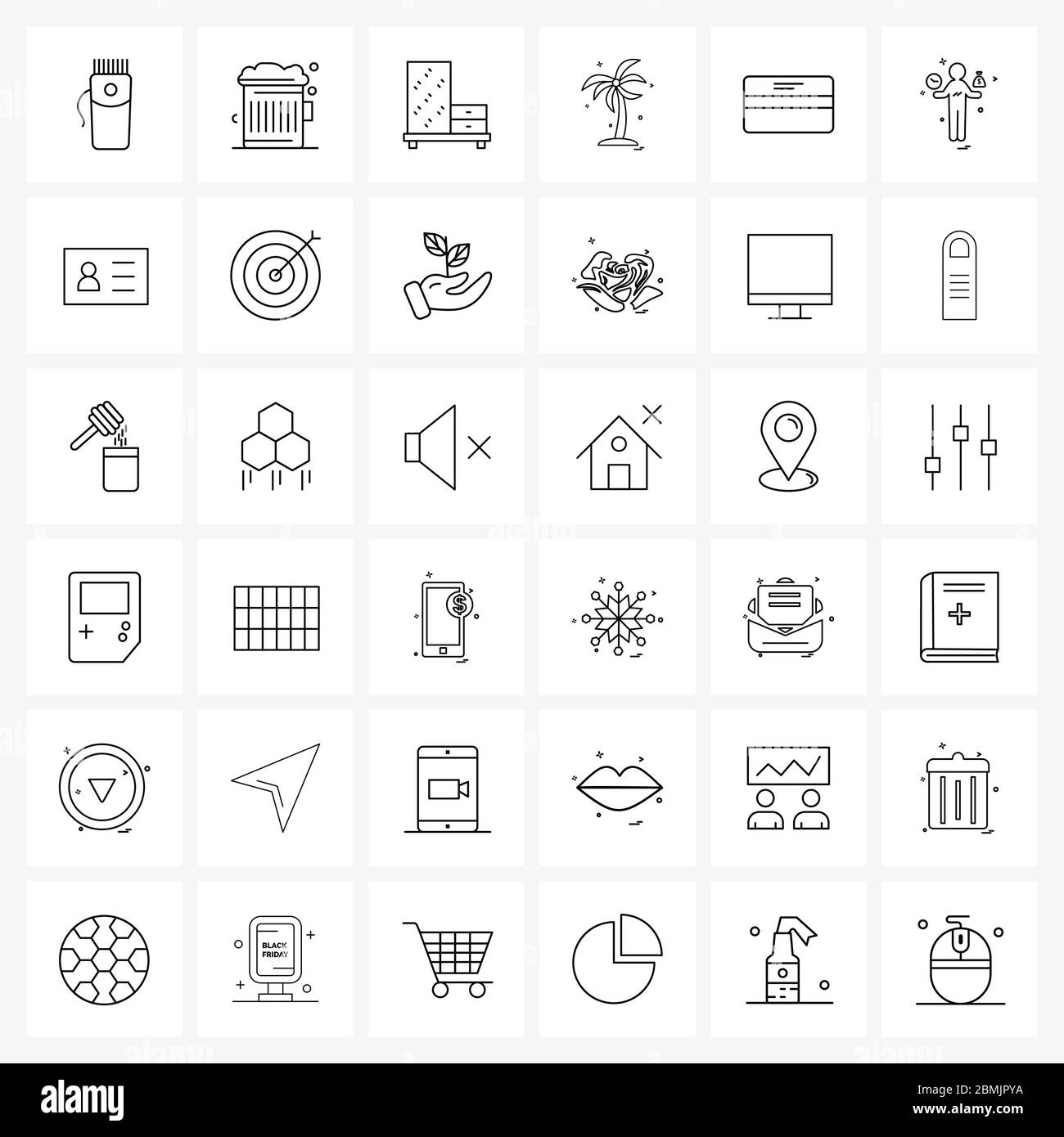 36 Universal Icons Pixel Perfect Symbols of debut card, atm, cabinet ...