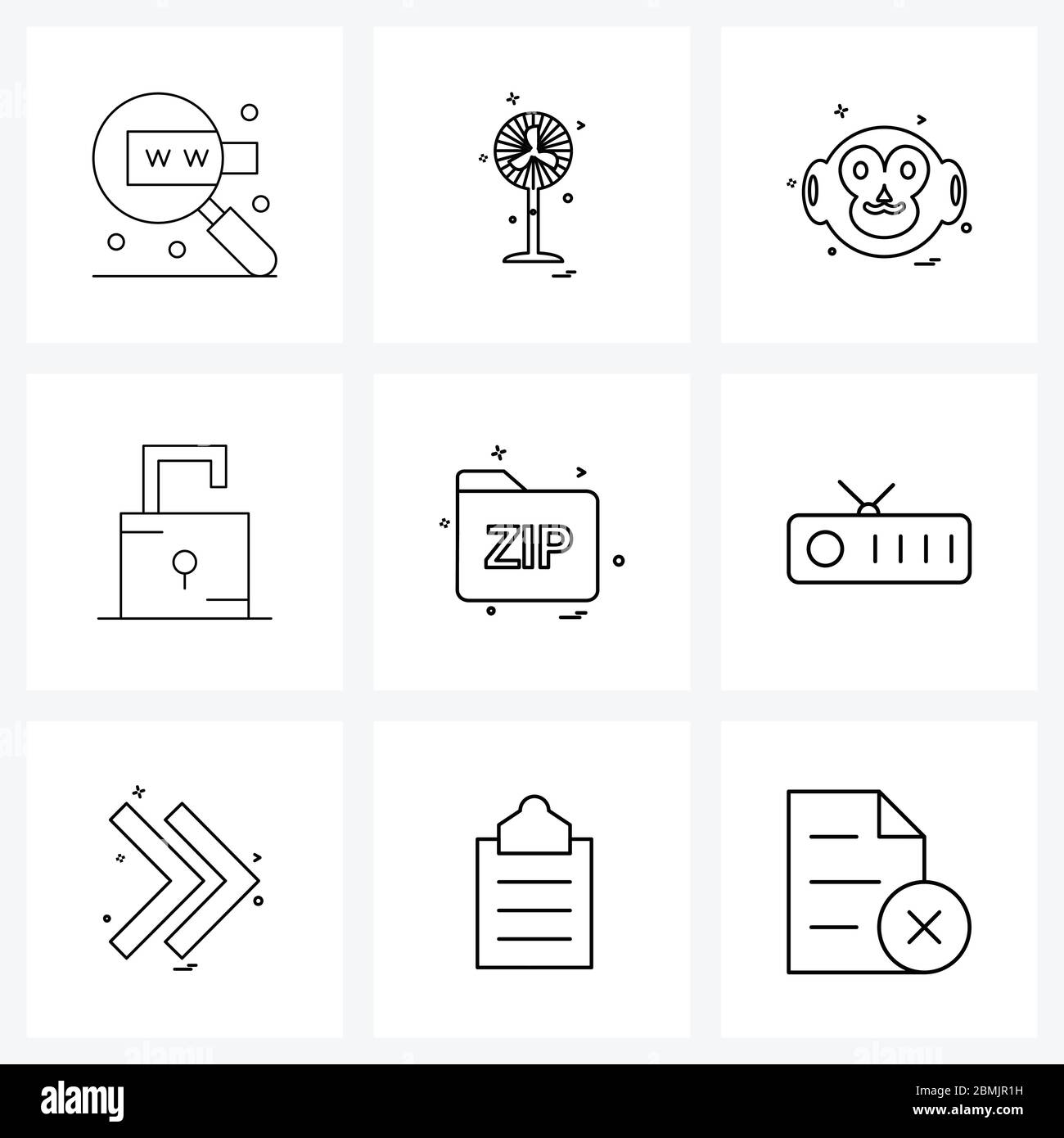 Set of 9 UI Icons and symbols for file, ui, wildlife, interface, app ...