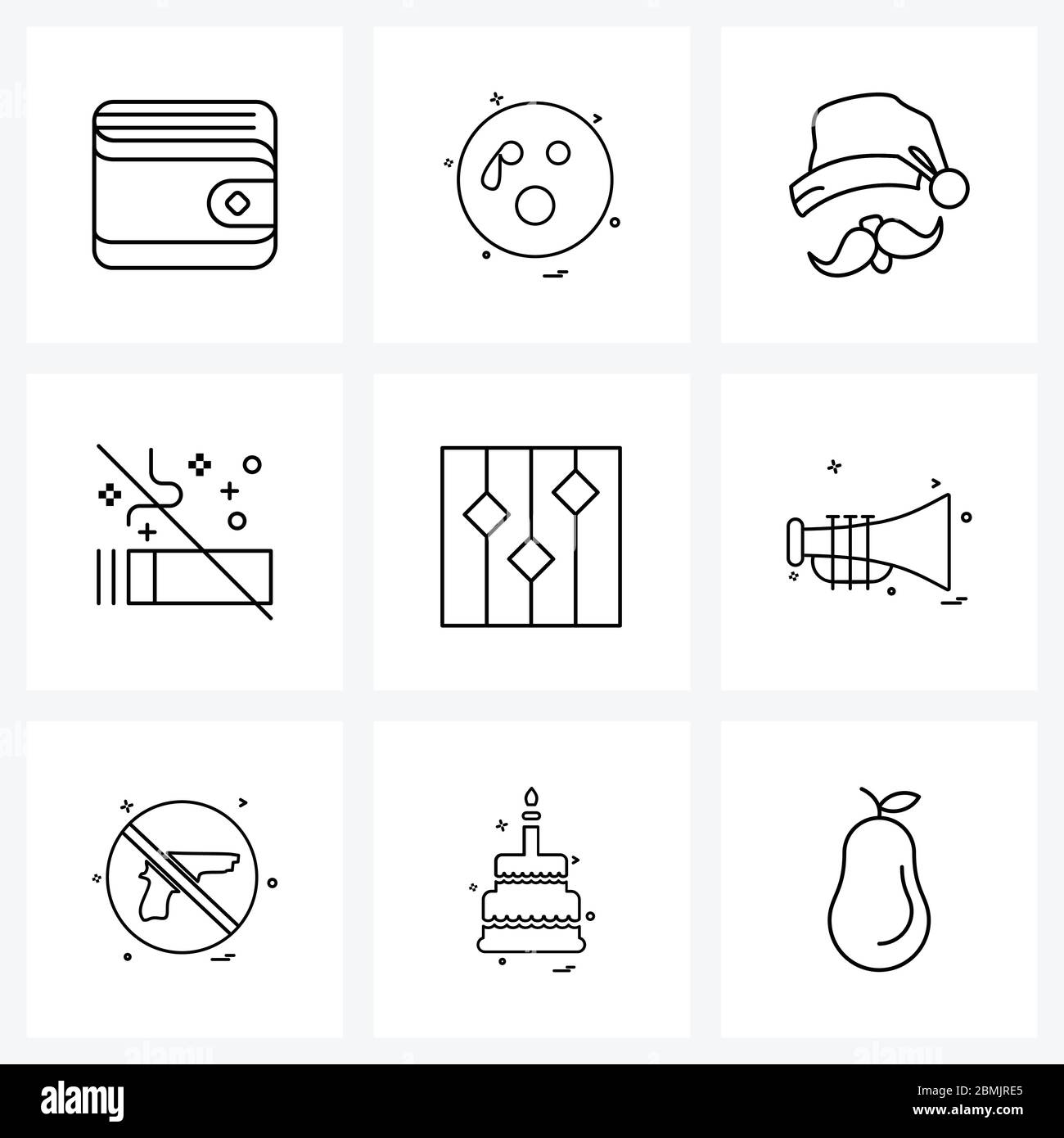 Set of 9 UI Icons and symbols for fader, settings, stop, interdiction ...