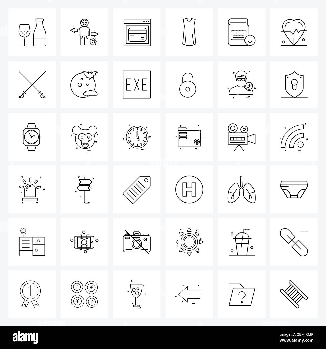 36 Editable Vector Line Icons and Modern Symbols of content, dress ...