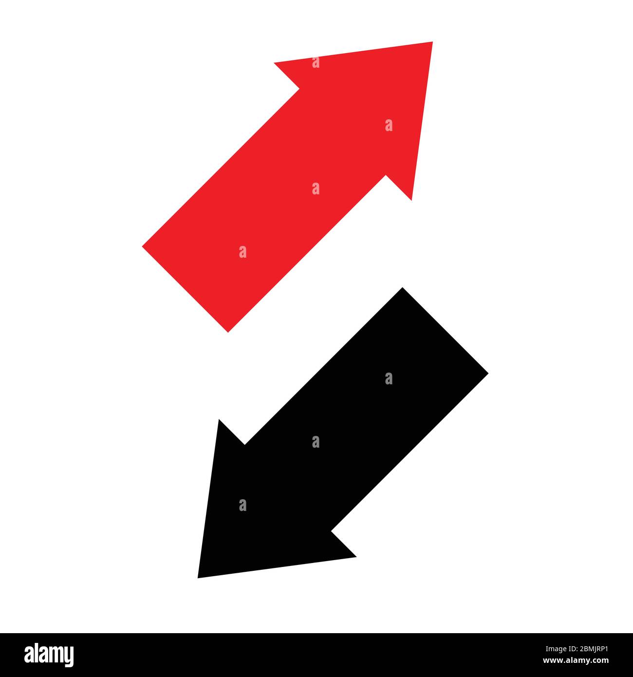 Two way arrows up and down directions opposite. Vector illustration ...