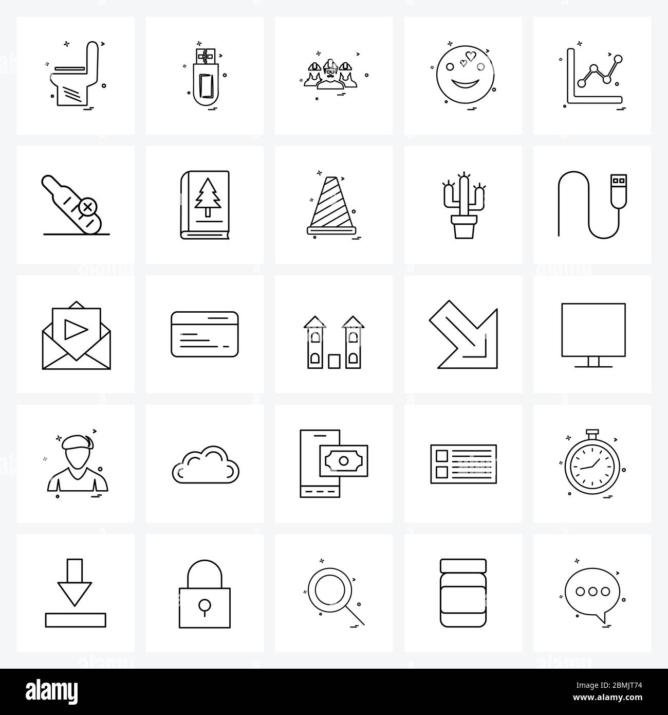 25 Editable Vector Line Icons and Modern Symbols of chart, graph ...