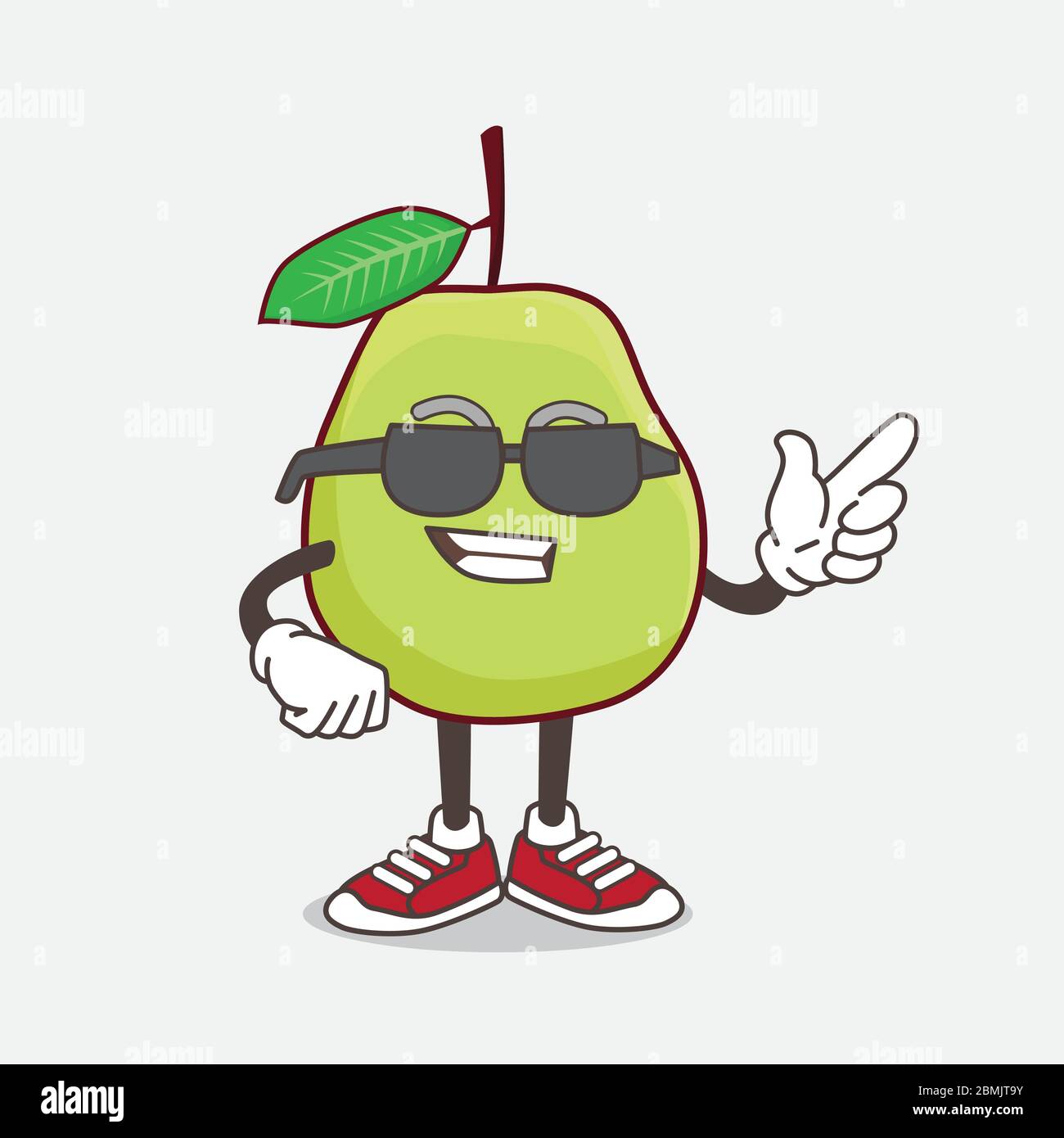 An illustration of Guava Fruit cartoon mascot character wearing black ...
