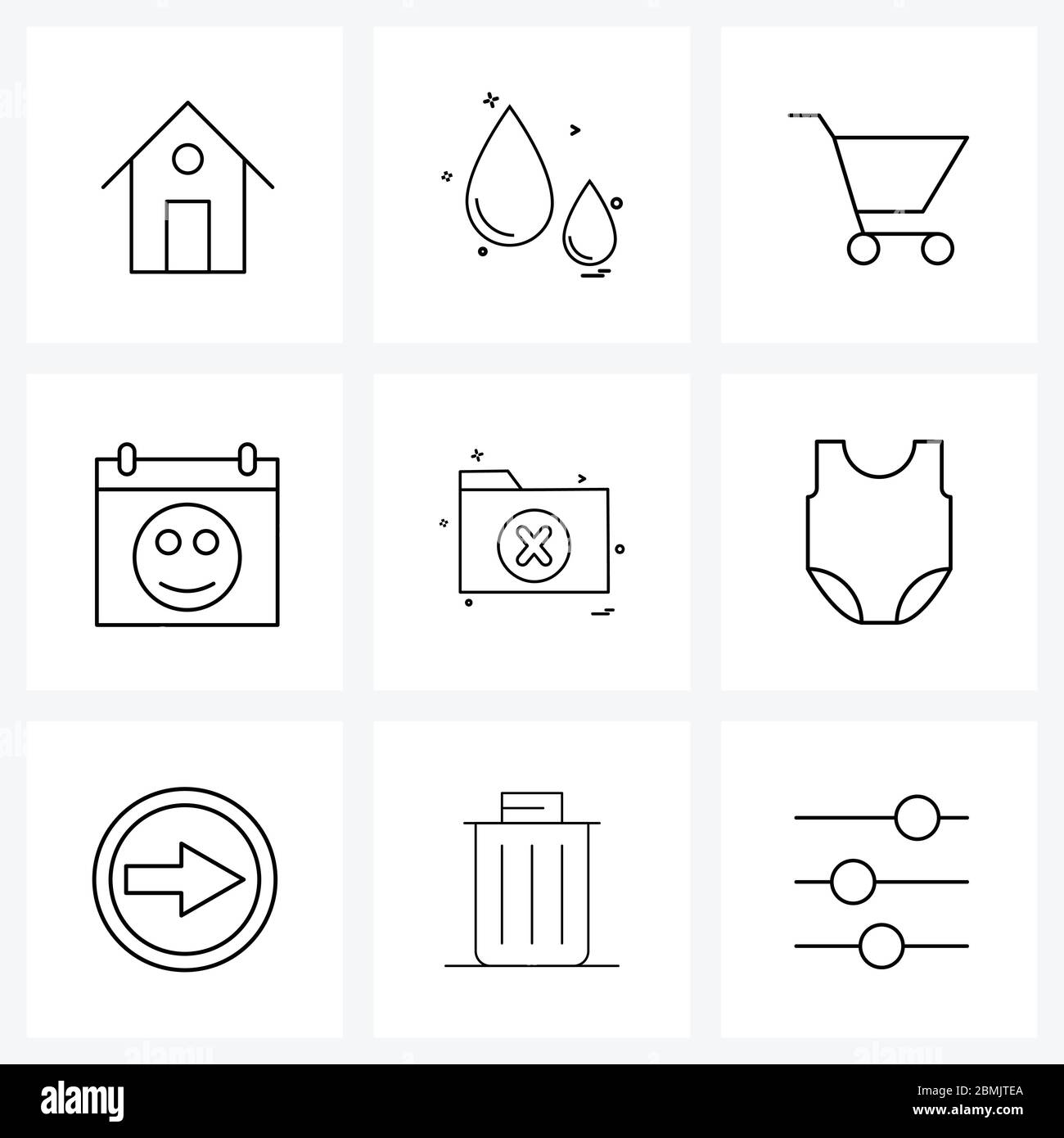 Set of 9 Simple Line Icons of folder, web, cart, virus, bug Vector ...
