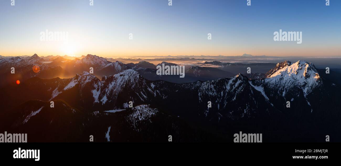 Aerial Panoramic View of Canadian Mountain Landscape Stock Photo - Alamy