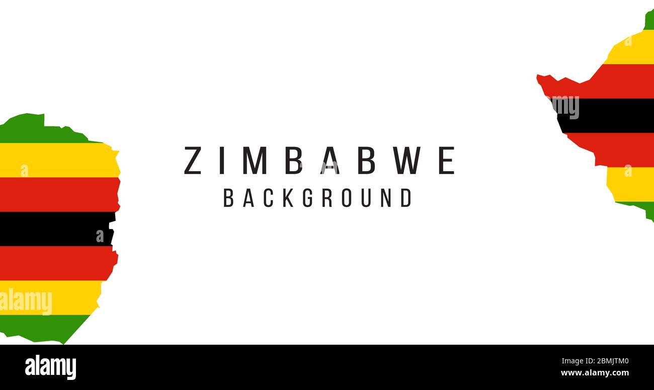 Zimbabwe flag map background. The flag of the country in the form of ...