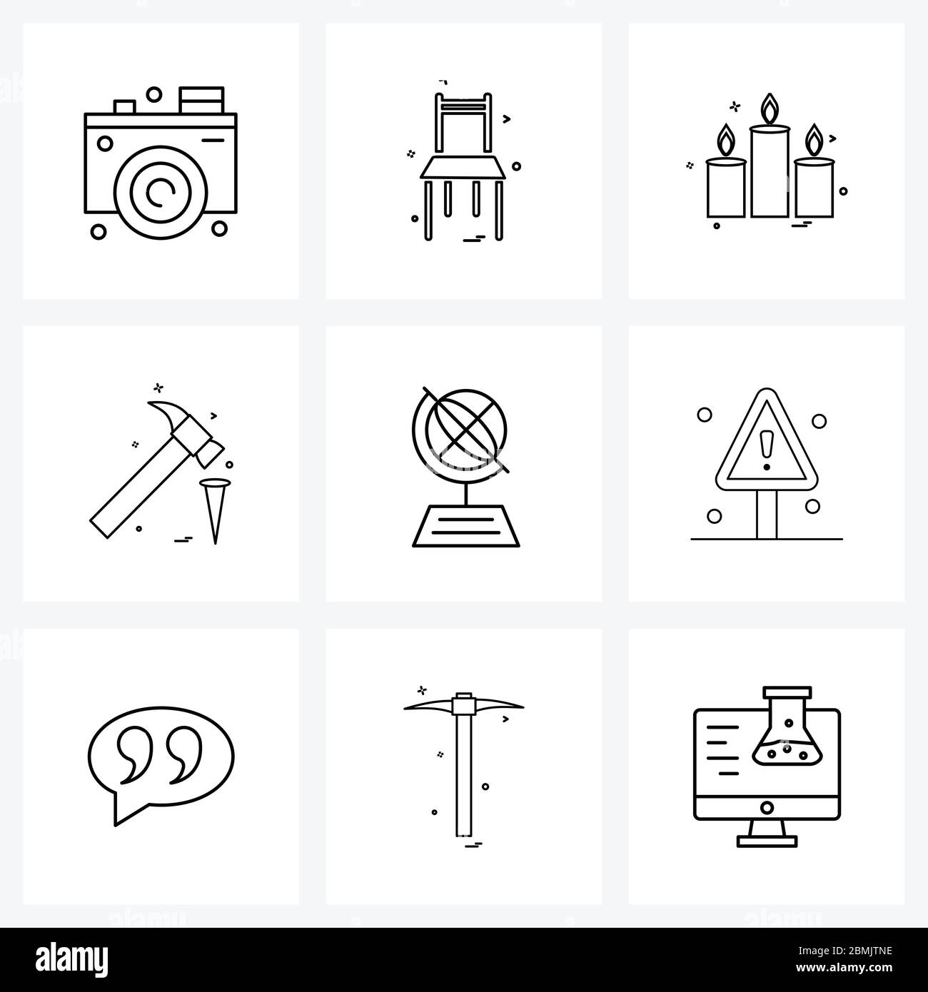 Stock Vector Icon Set of 9 Line Symbols for sign, globe, education ...
