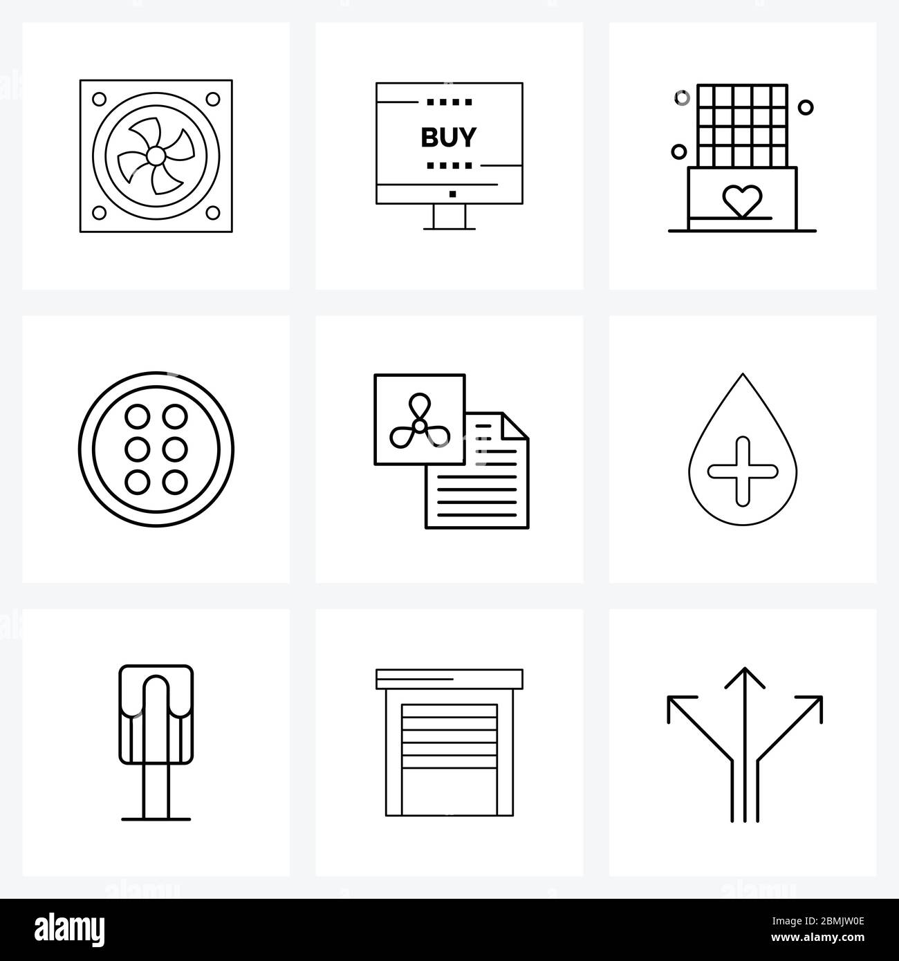 Stock Vector Icon Set of 9 Line Symbols for insert, box, chocolate ...