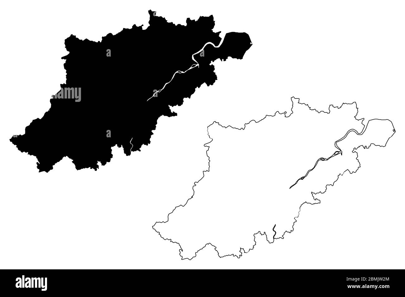 Hangzhou City (People's Republic of China, Zhejiang Province) map ...
