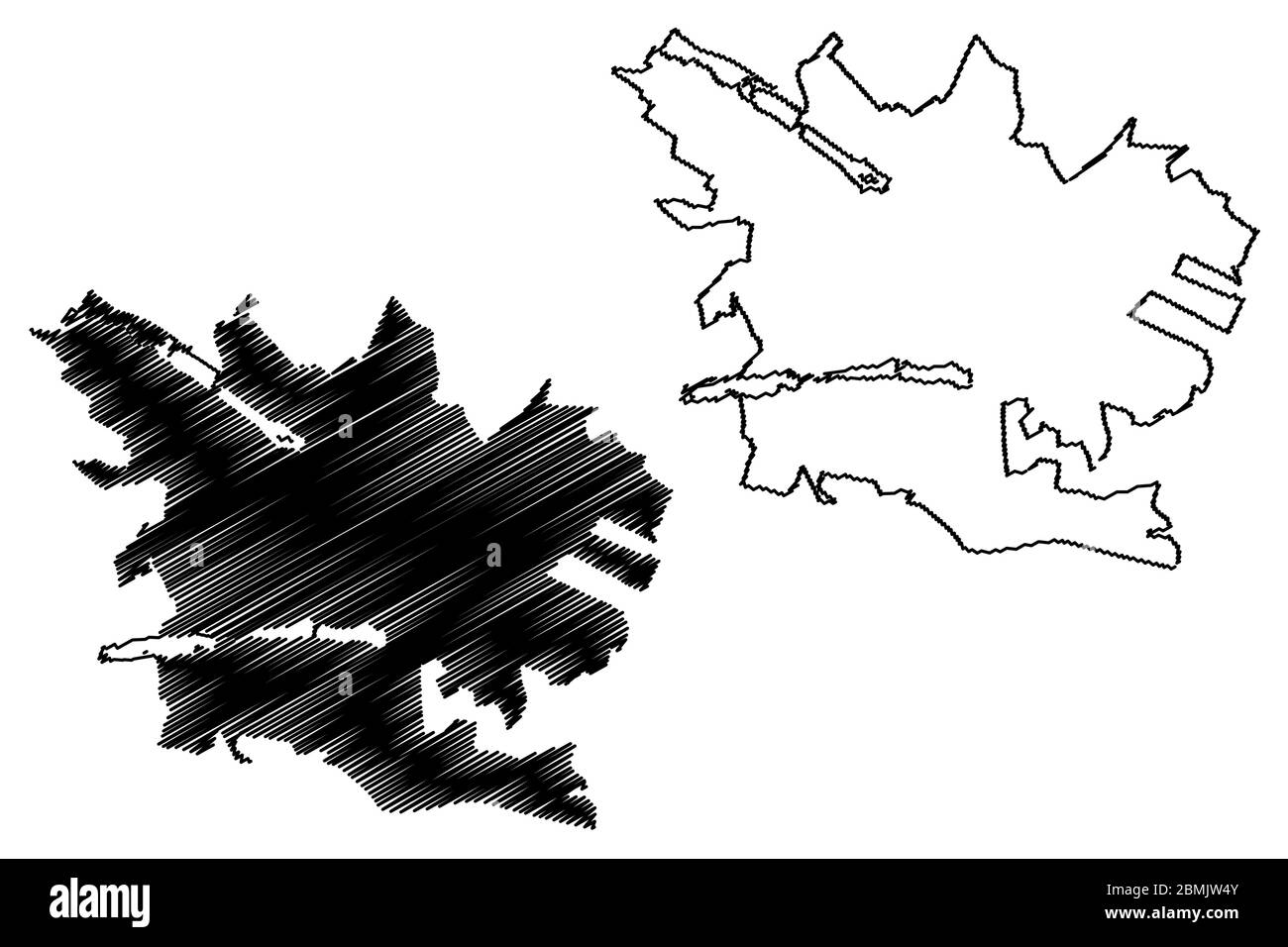 Khmelnytskyi City (Ukraine) map vector illustration, scribble sketch ...
