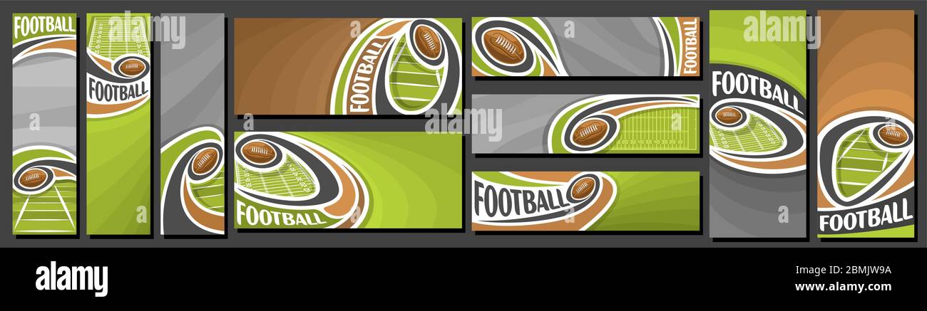 Vector set of American Football Banners, vertical and horizontal art ...