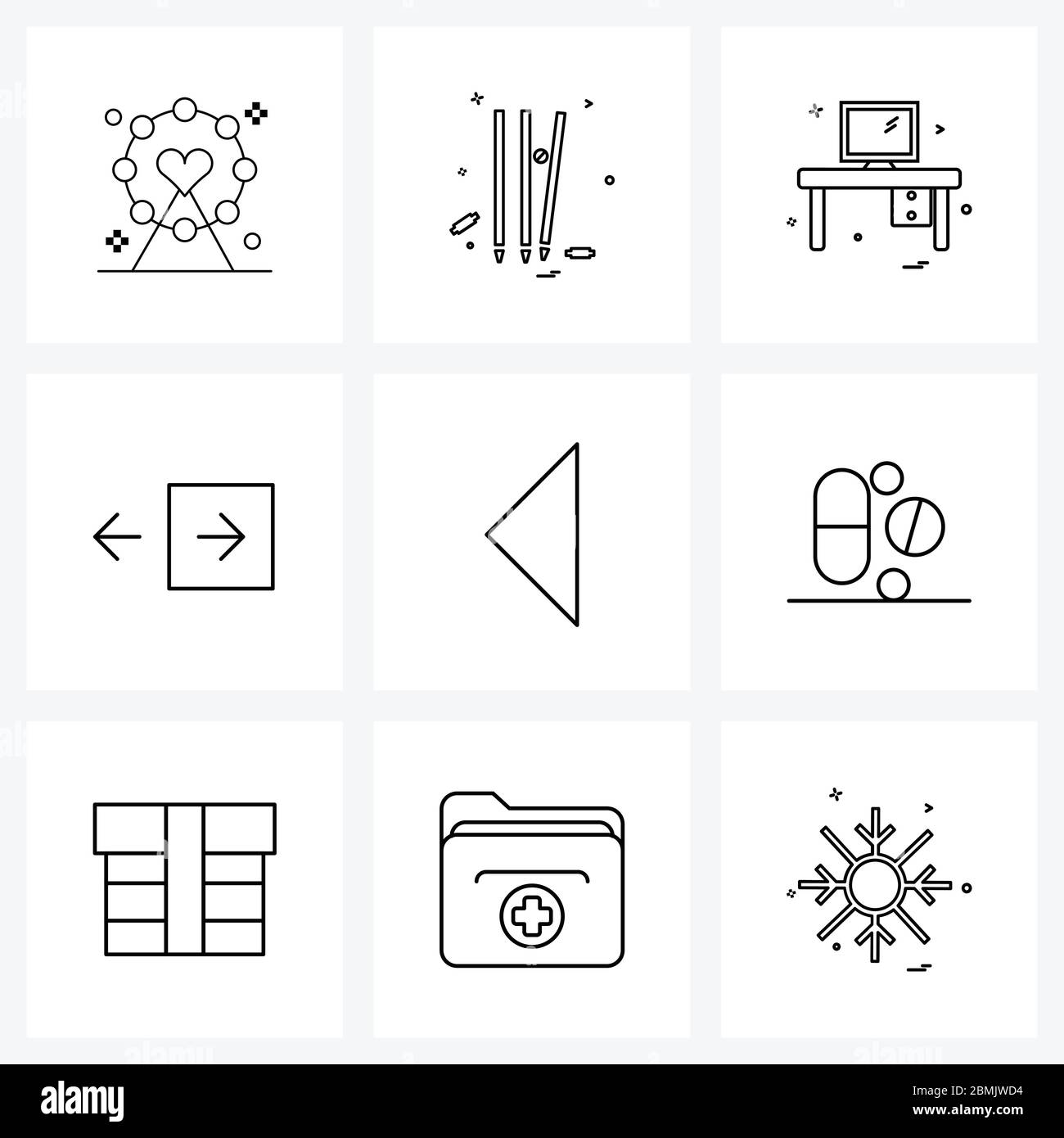 9 Editable Vector Line Icons and Modern Symbols of previous, left ...