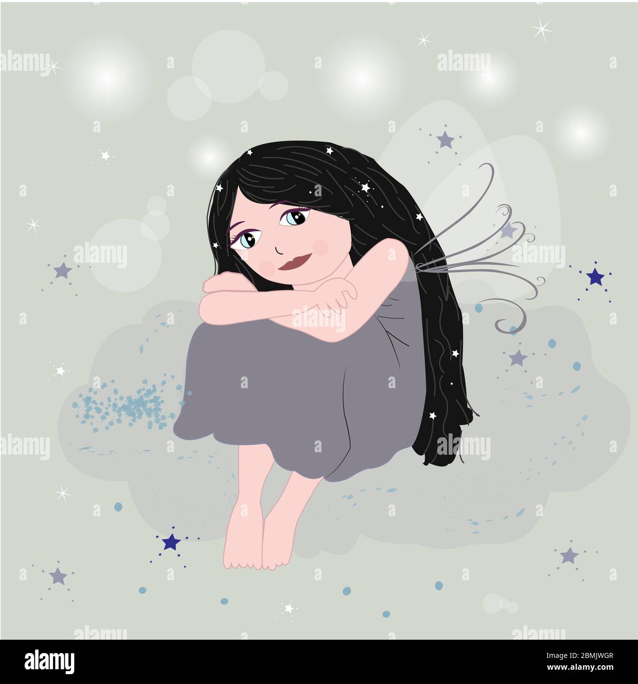 Cute fairy tale vector art background Stock Vector Image & Art - Alamy