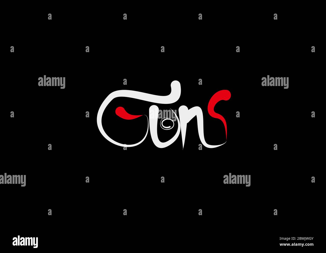 Guns lettering text. Modern calligraphy style vector illustration Stock ...