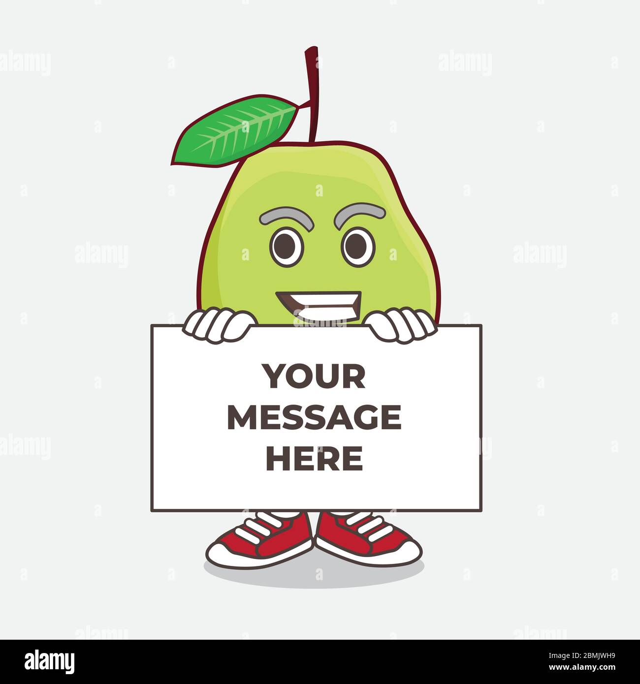 An illustration of Guava Fruit cartoon mascot character with funny face ...