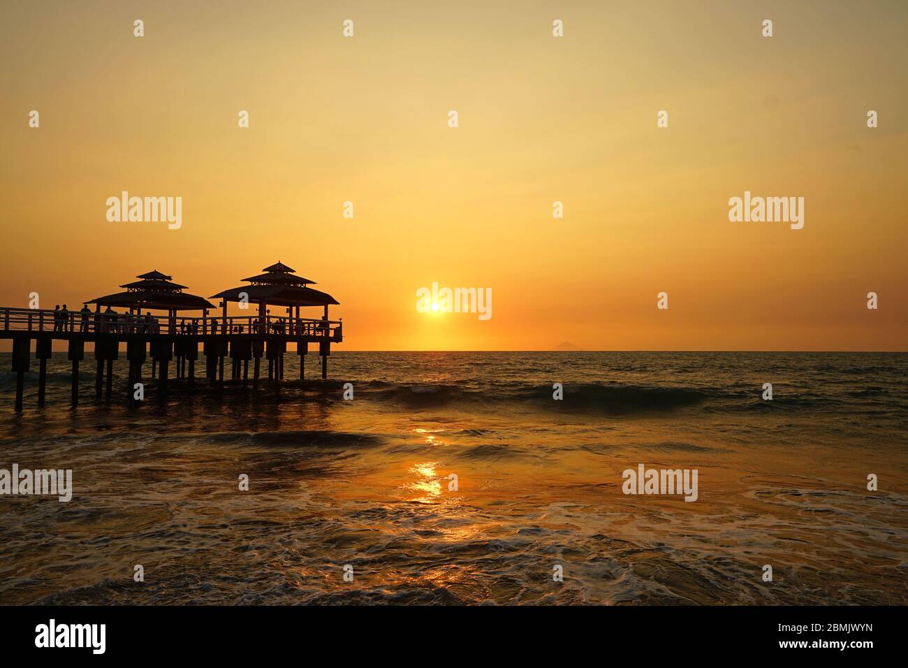 Sunset at Sambolo Beach, Anyer, Serang, Banten, Indonesia Stock Photo ...