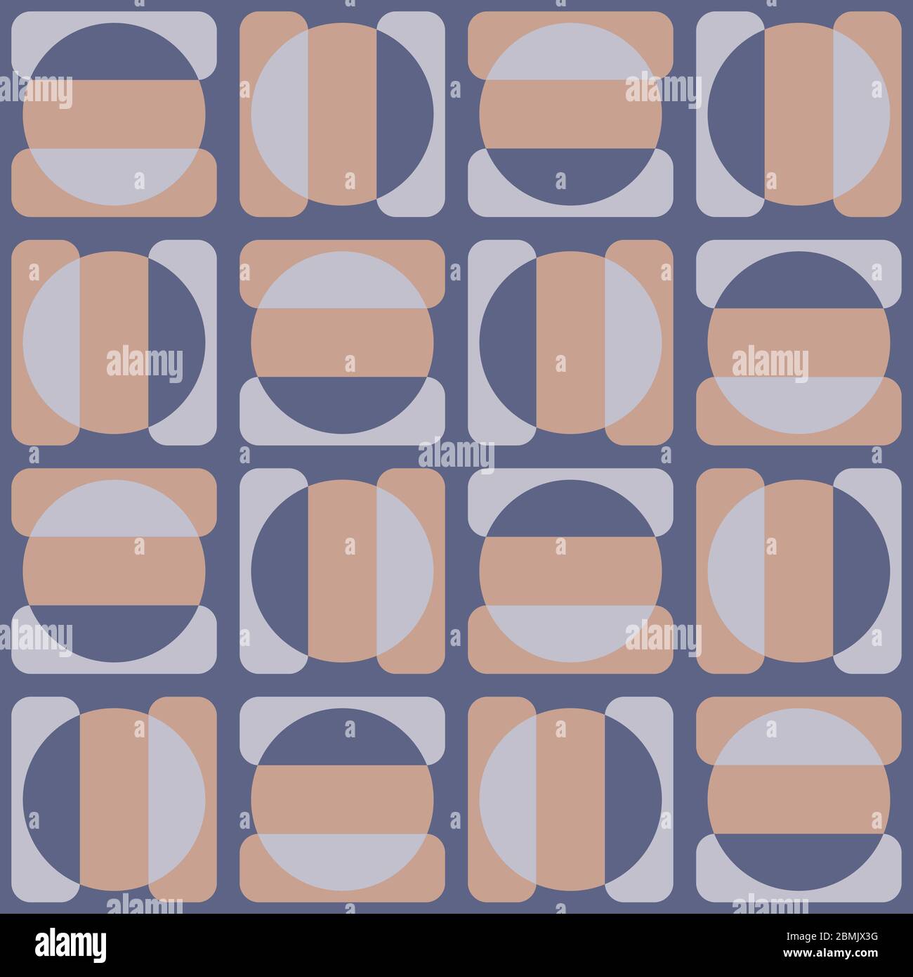 Simple abstract geometric design. Rounded repeated pattern for textile ...
