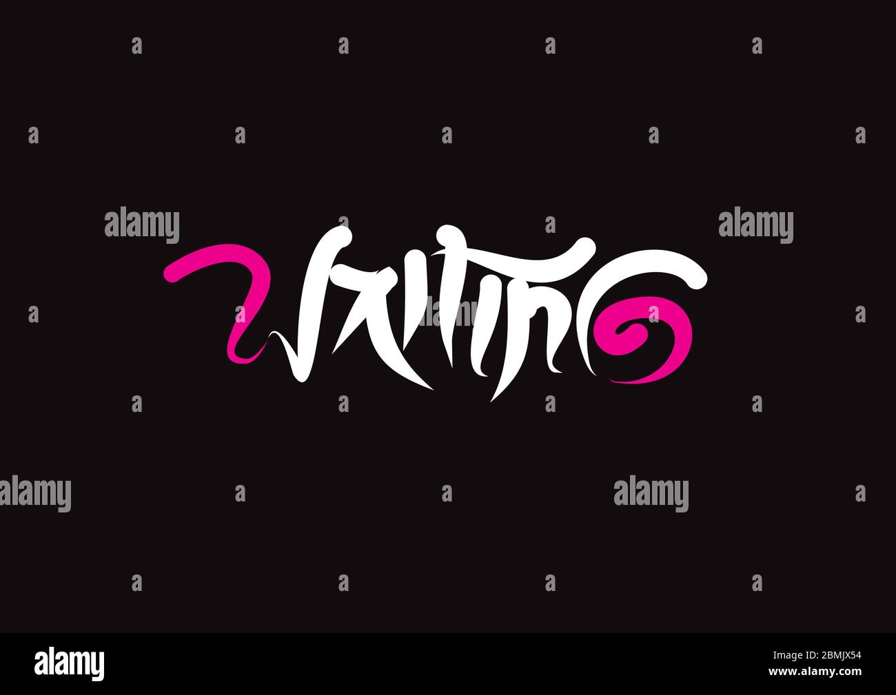 Waiting lettering text. Modern calligraphy style vector illustration ...